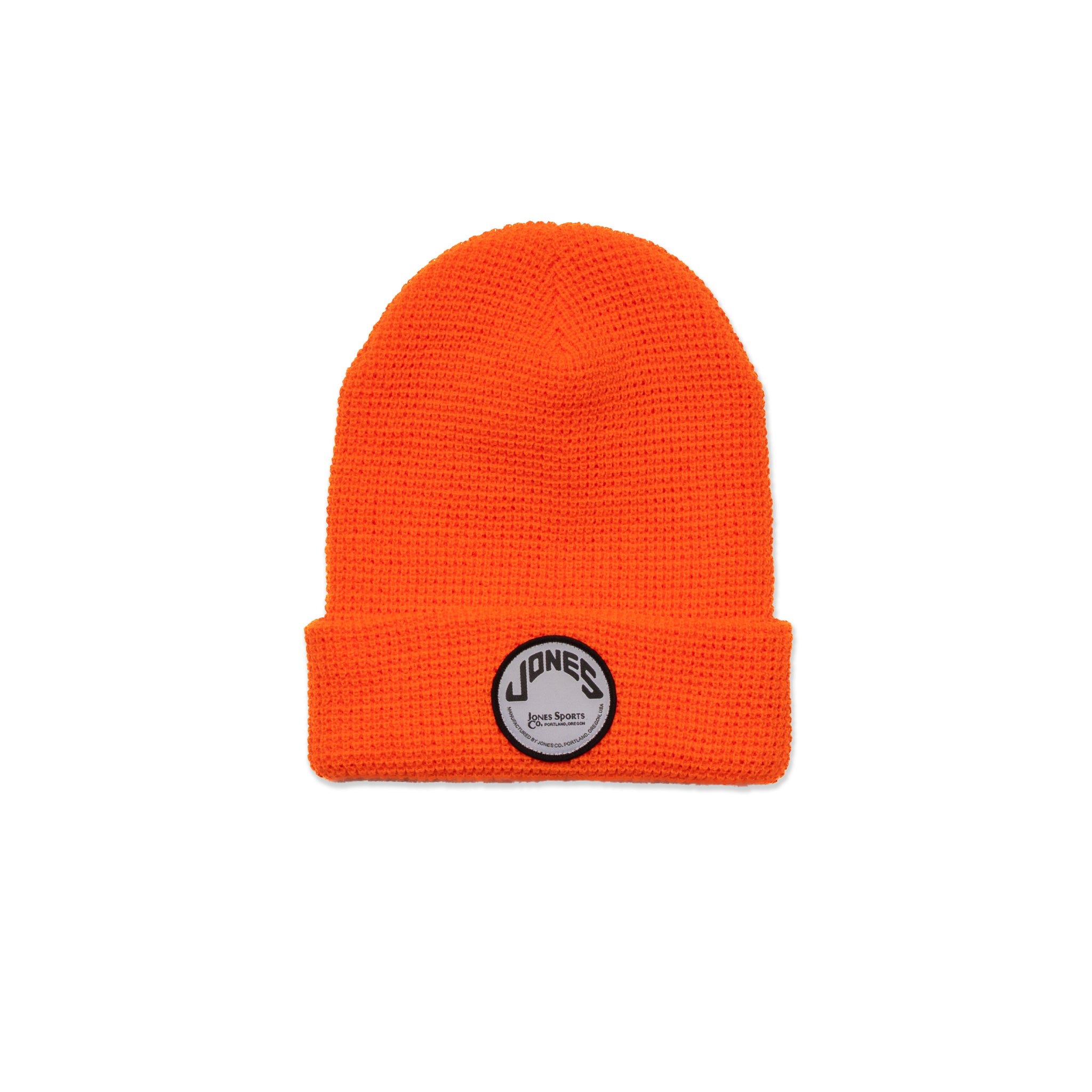 Circle Patch Knit Beanie - Blaze Orange – Jones Golf Bags